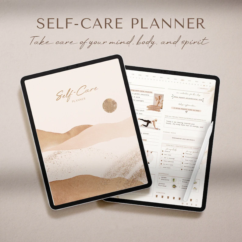Mindful Self-Care Planner for Healing, Mental Health, Anxiety, and Self-Love