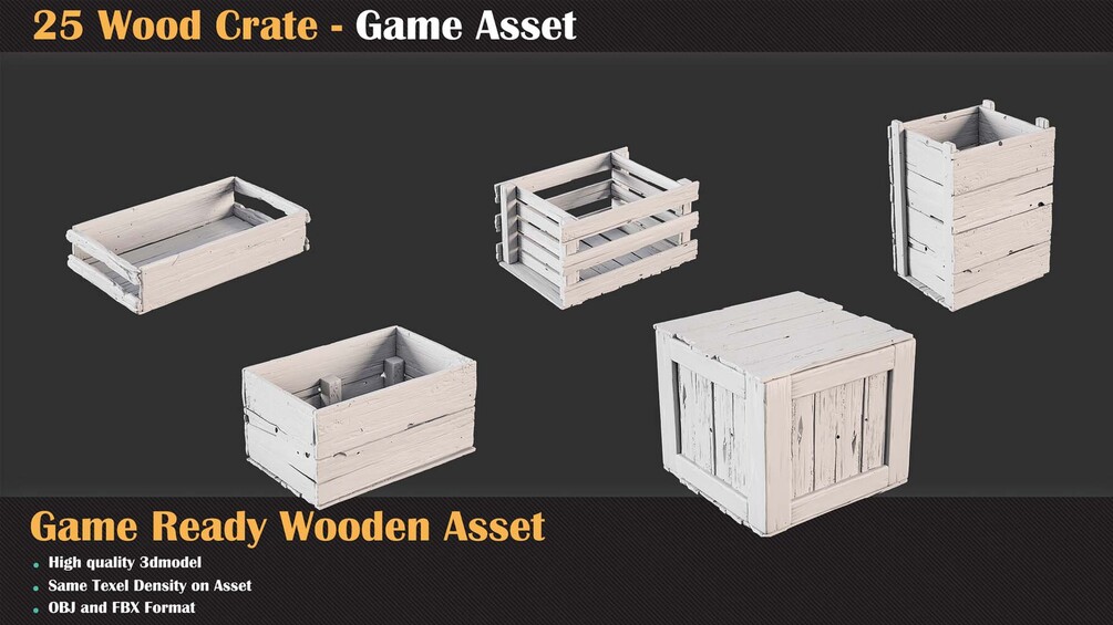 25 Wood Crate - Game Asset