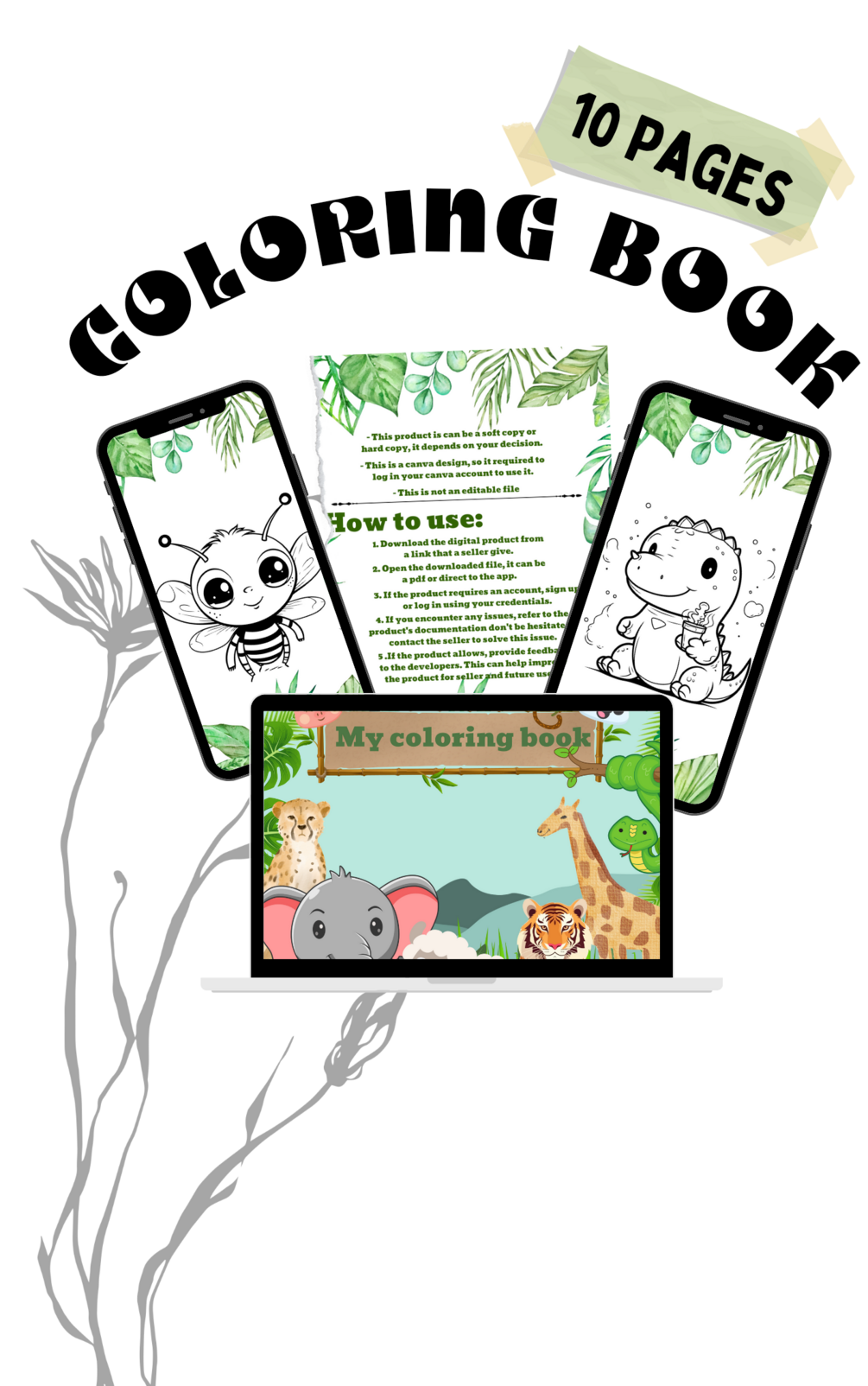 Educational Animal Coloring Book For kids