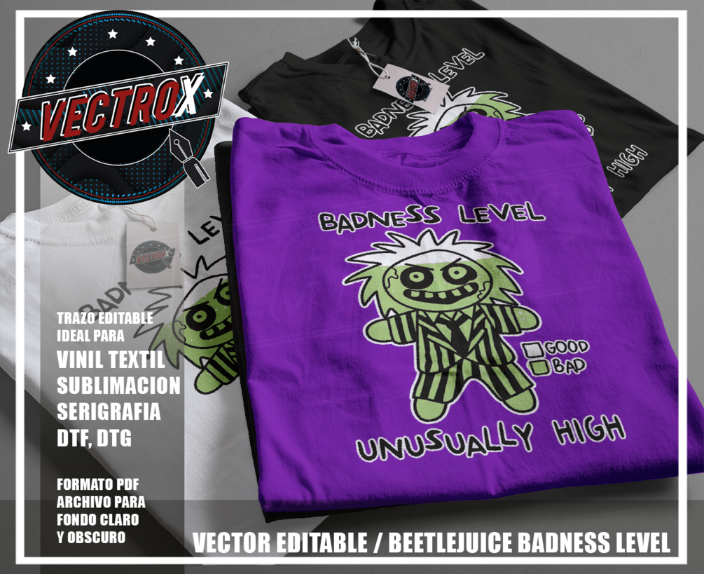 Vector Editable - Beetlejuice Badness Level