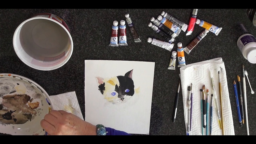Paint a Cute, Furry Tri-Colored Kitten with Vanda Lavar (Watercolor)