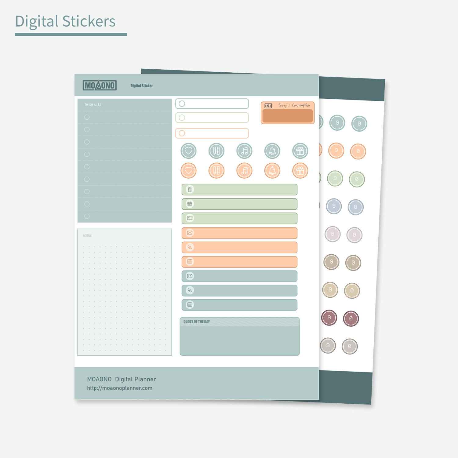 Undated Digital Planner-Green lemon