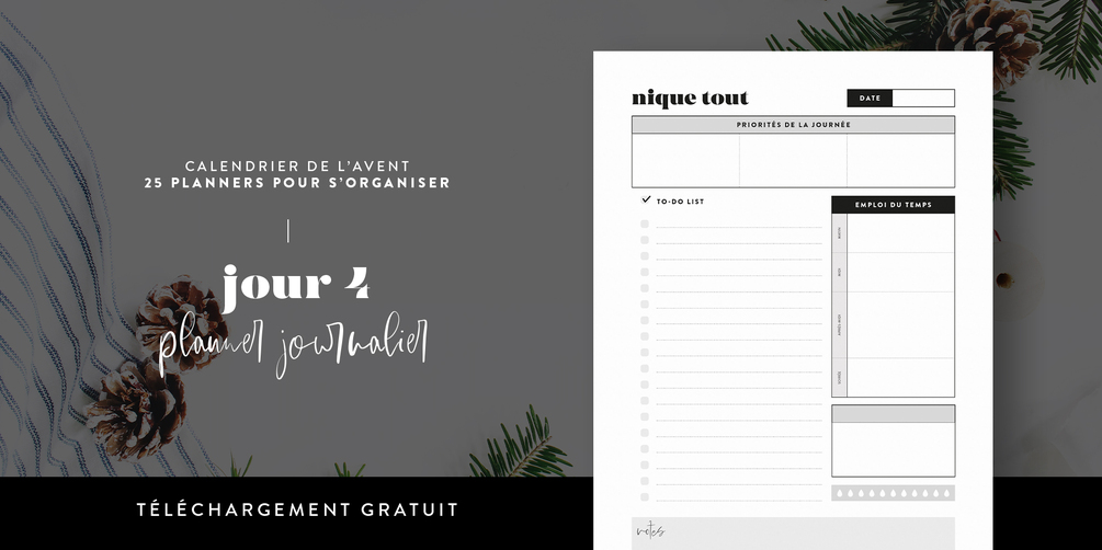 JOUR 4 - Planner journalier à télécharger