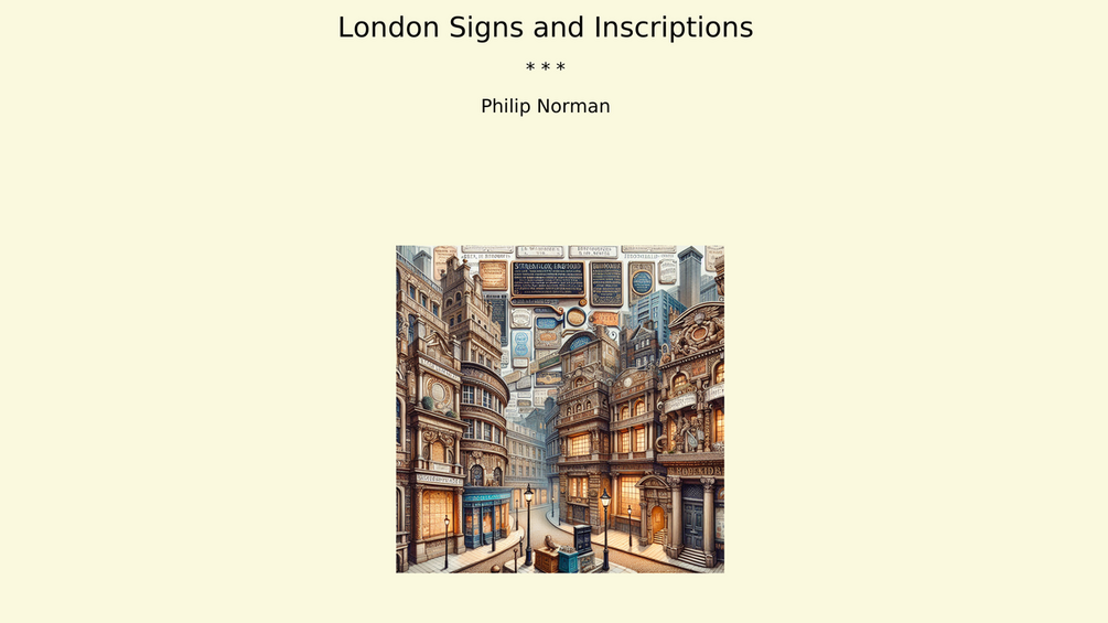 London Signs and Inscriptions