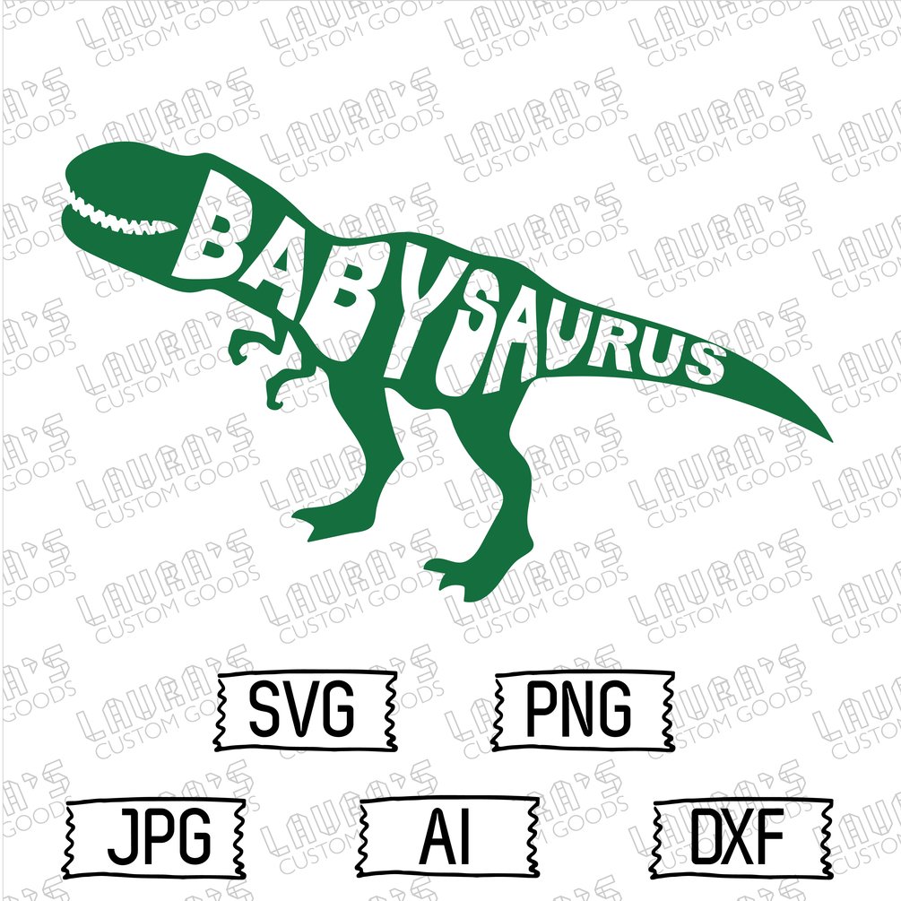 Babysaurus - Adorable Dinosaur SVG, PNG, JPG, AI, DXF