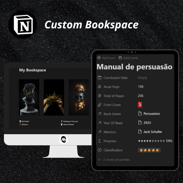Notion Bookspace (Biblioteca Pessoal)