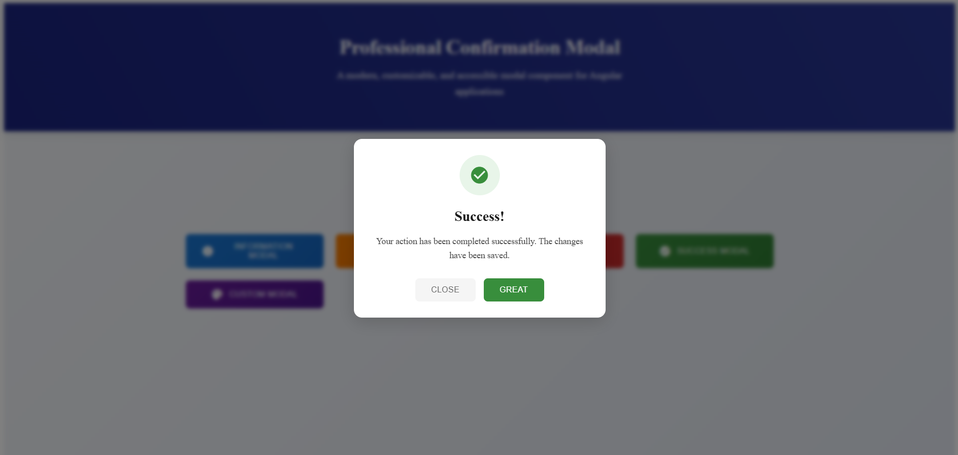 Angular 17+ Professional Confirmation Modal