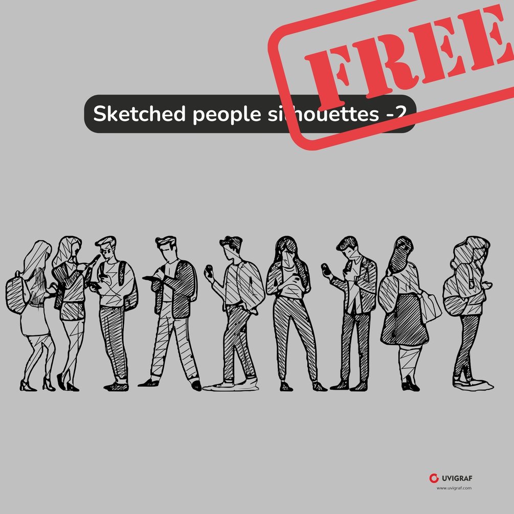 Sketched People Silhouettes – Hand-Drawn Character Pack | p1.43
