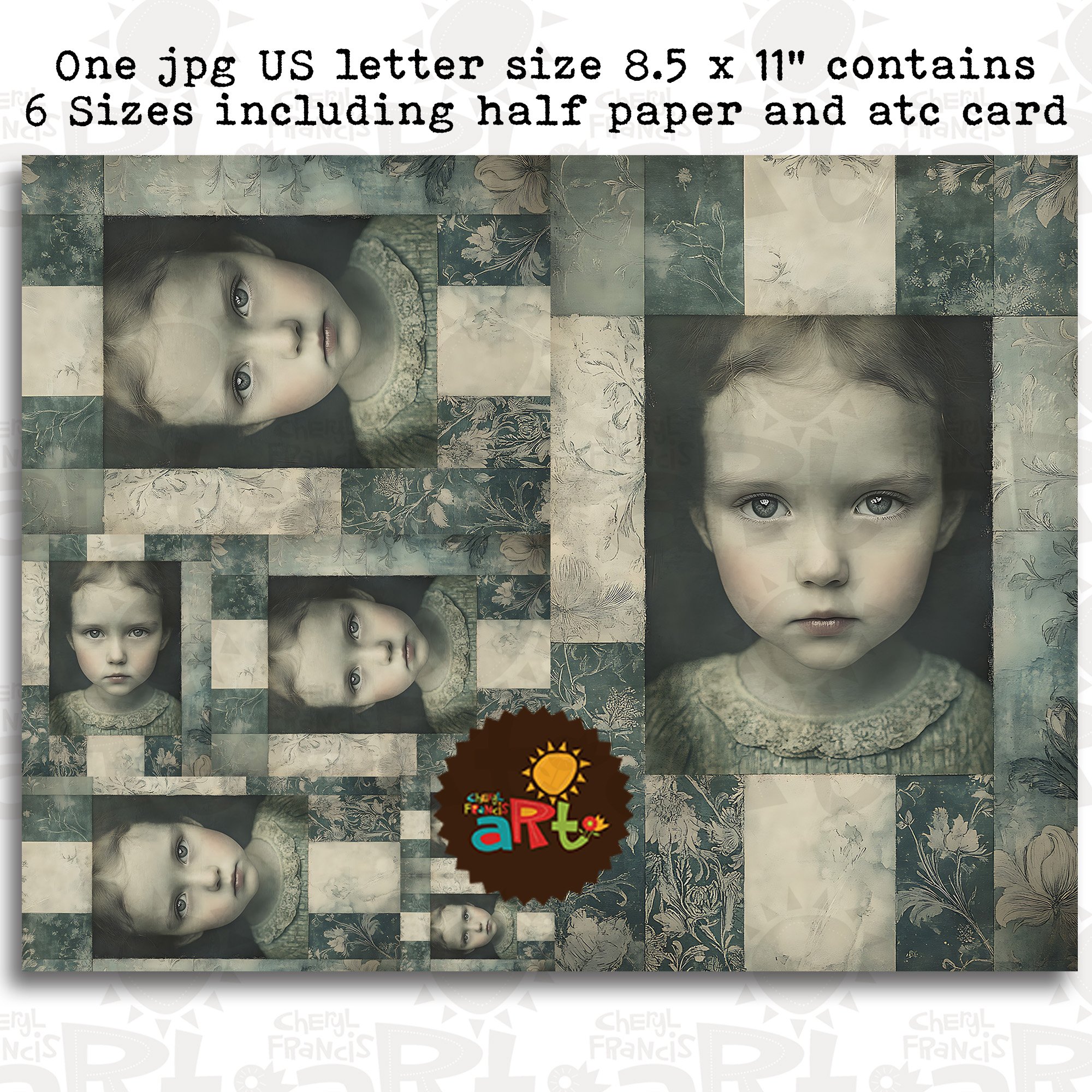 Girl Child No.117 Printable Junk Journal Half Paper for Book Making ...