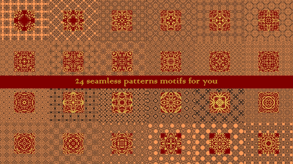 24 SVG Seamless Patterns Motifs Set For Your Commercial And Personal ...
