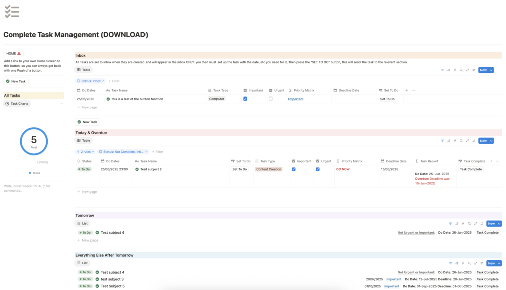 Ultimate Notion Task Manager