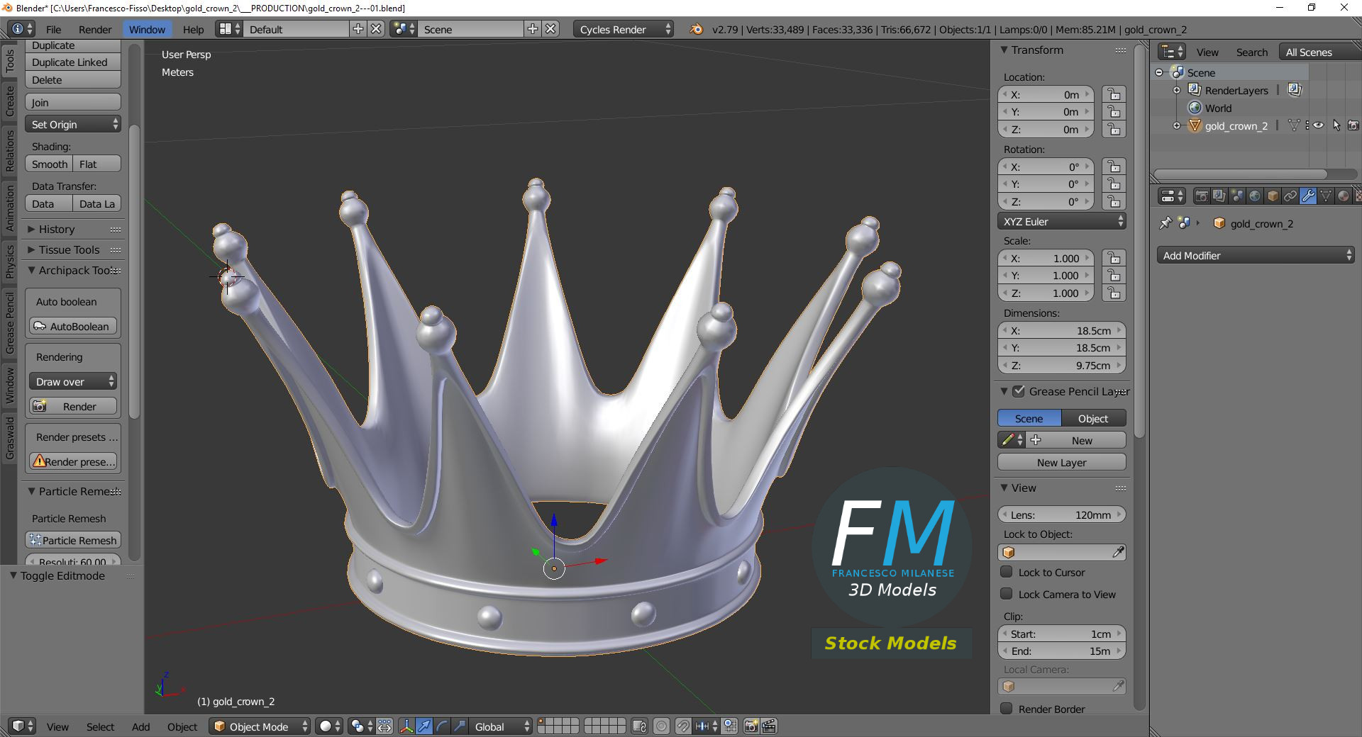 3D MODEL - Gold crown 2