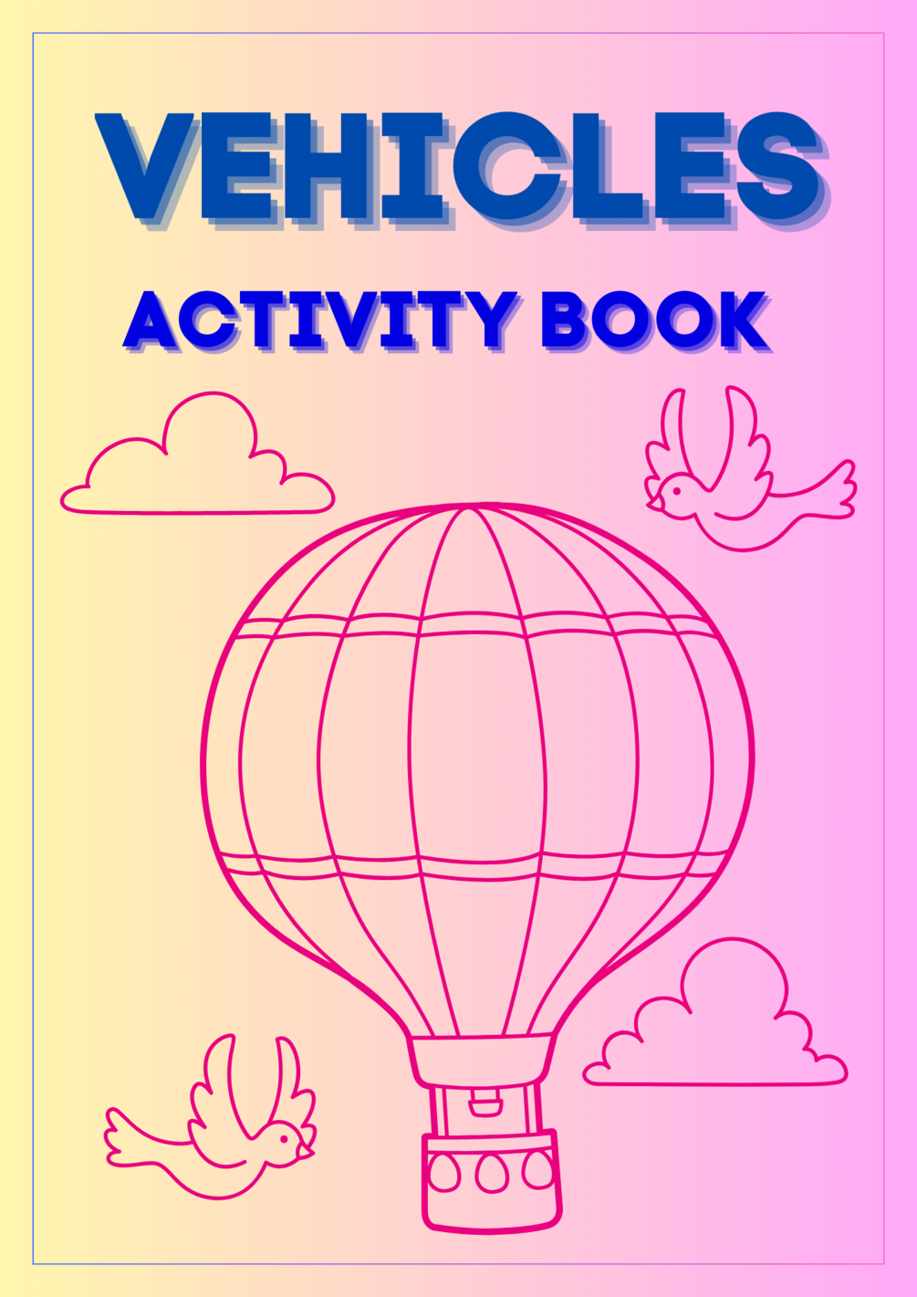 Vehicles activity coloring book-E-book