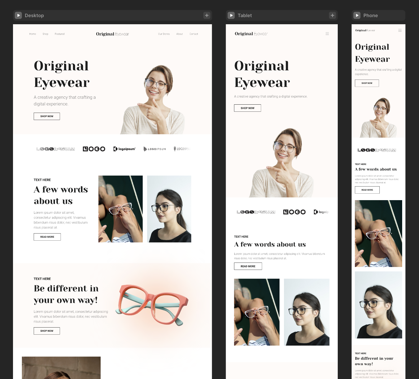 Original Eyewear - Eyeglasses Store Framer Template