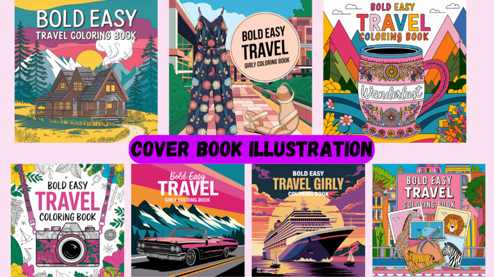 Bold and Easy Travel Girly Coloring Pages