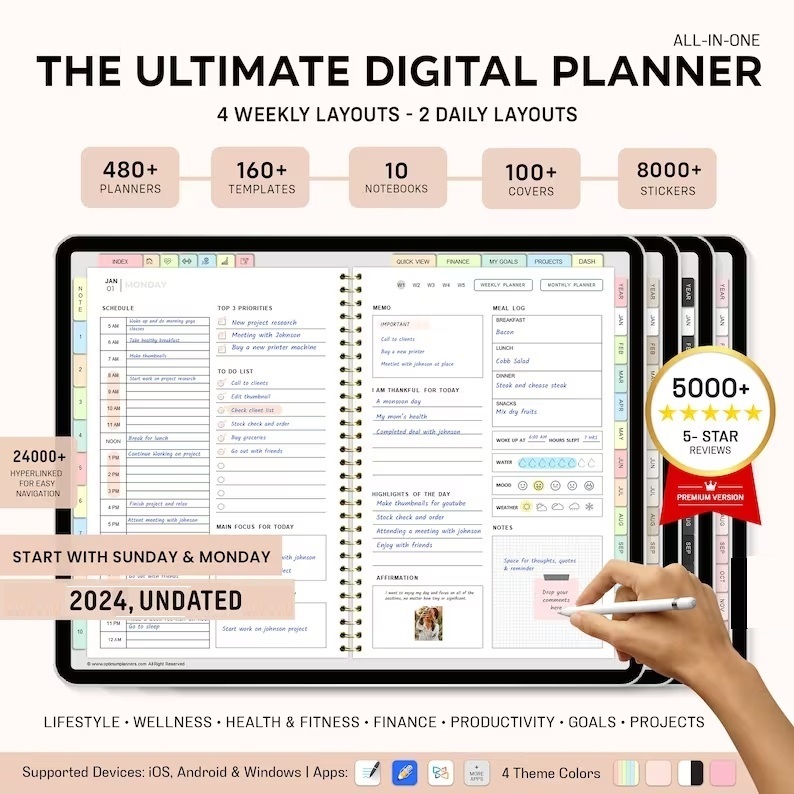 Digital Planner, GoodNotes Planner, iPad Planner, Notability Planner ...