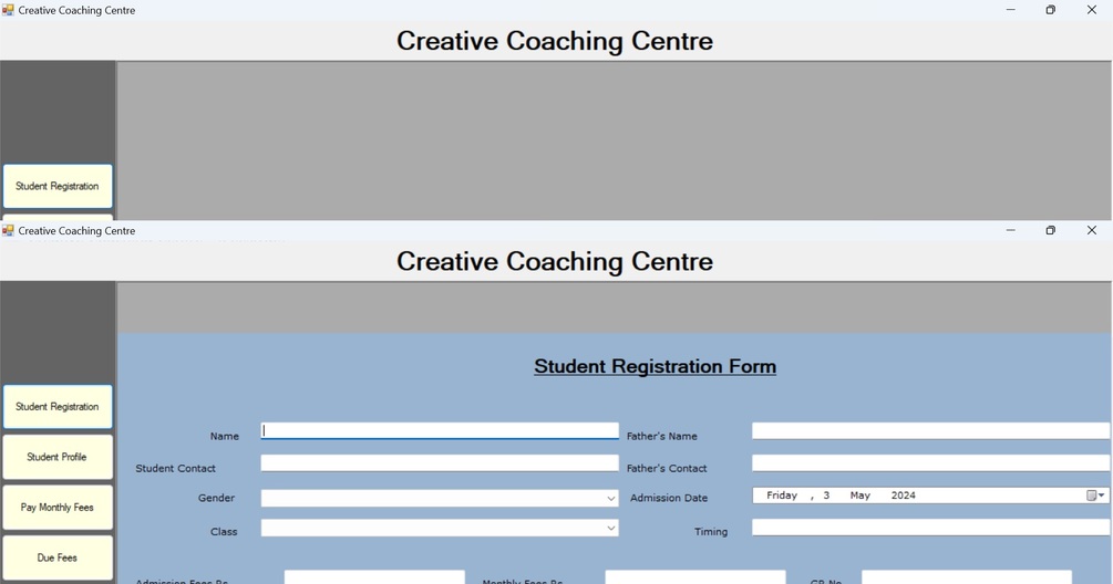 Desktop Application for school and coaching centre