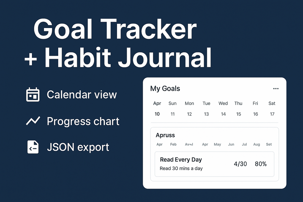 Goal Tracker & Habit Journal – Flutter Web App Template