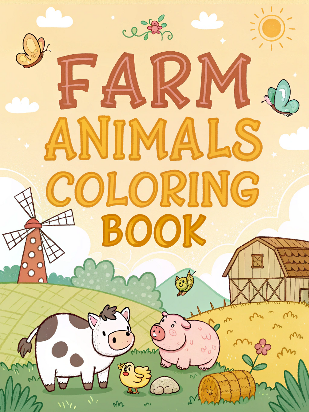 Farm Animals Coloring Book Animals