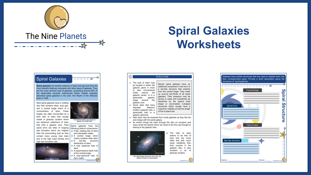 Spiral Galaxies Worksheets for Kids
