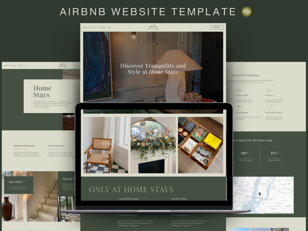 Airbnb Website, Squarespace Website, Short Term Rental Website, VRBO ...
