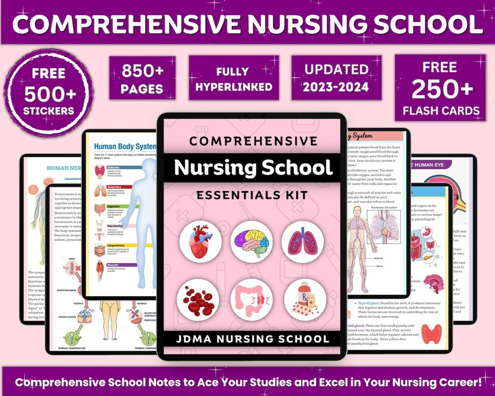 Nursing School Mastery: 850+ Pages of Hyperlinked Study Guides for ...