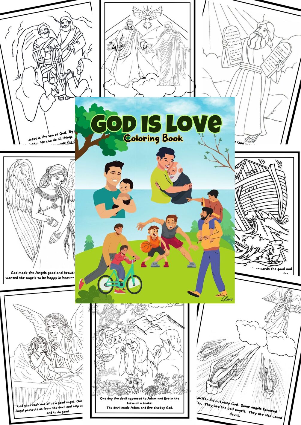 Bible Story - God is Love - Coloring Busy Book for Kids