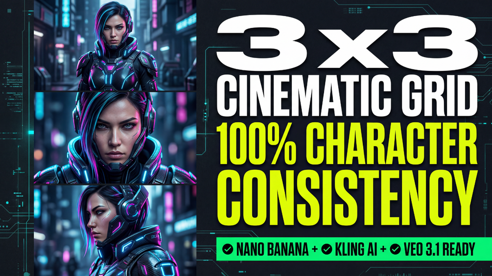 100% Consistent AI Characters: The Cinematic 3x3 Grid Workflow