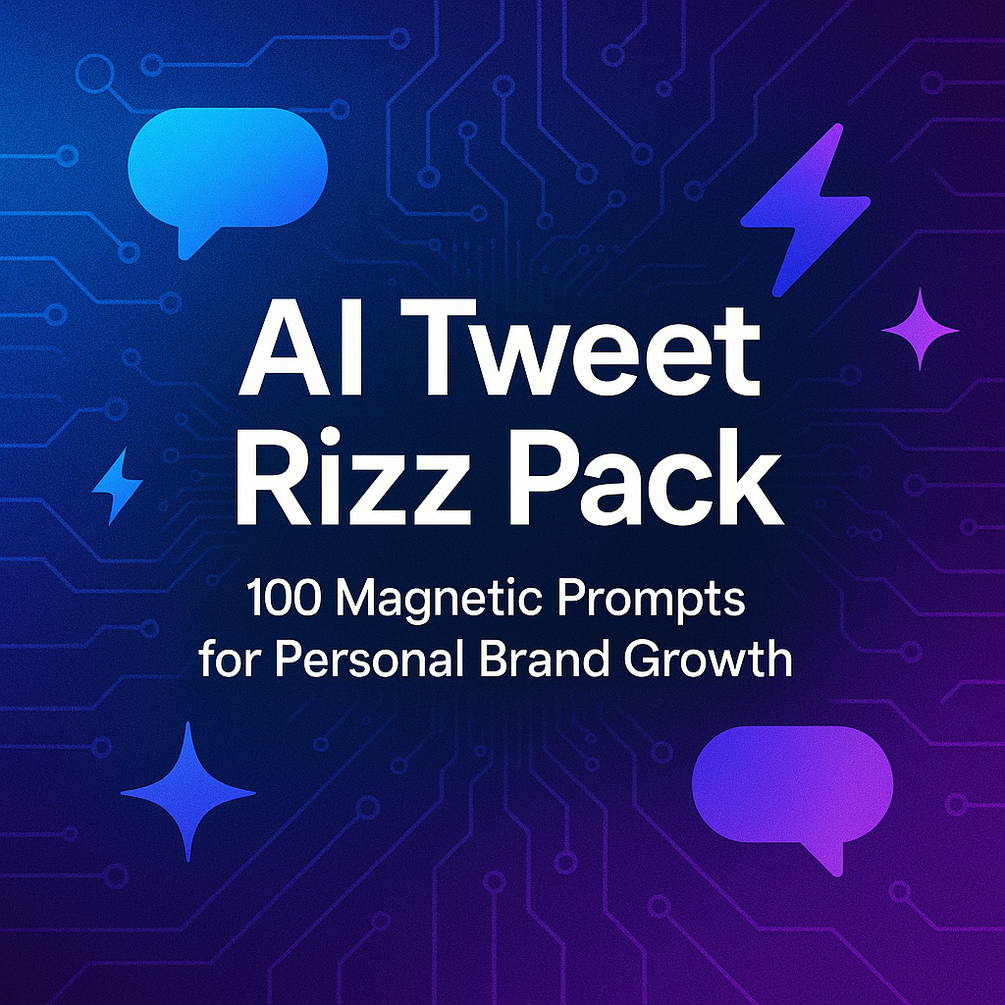 AI Tweet Rizz Pack: 100 Magnetic Prompts to Grow Your X Game Fast