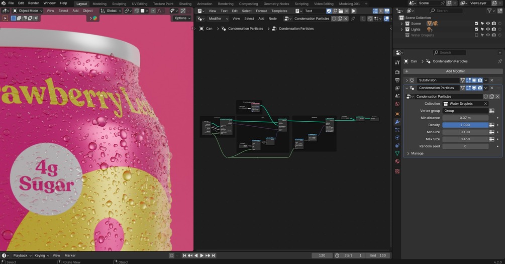 FREE Water Condensation Setup/Water Droplets Generator (Blender 4.0+)
