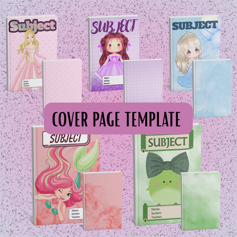 Notebook Template for Kids: 5 Cover Page & 2 Line Page for each cover ...