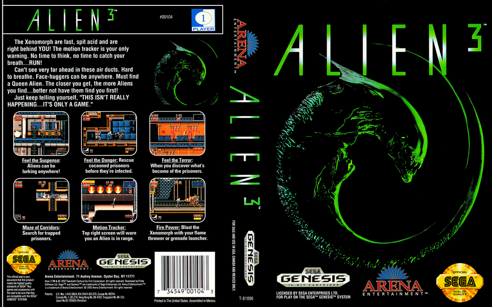 Sega Genesis Game Cover: Alien 3