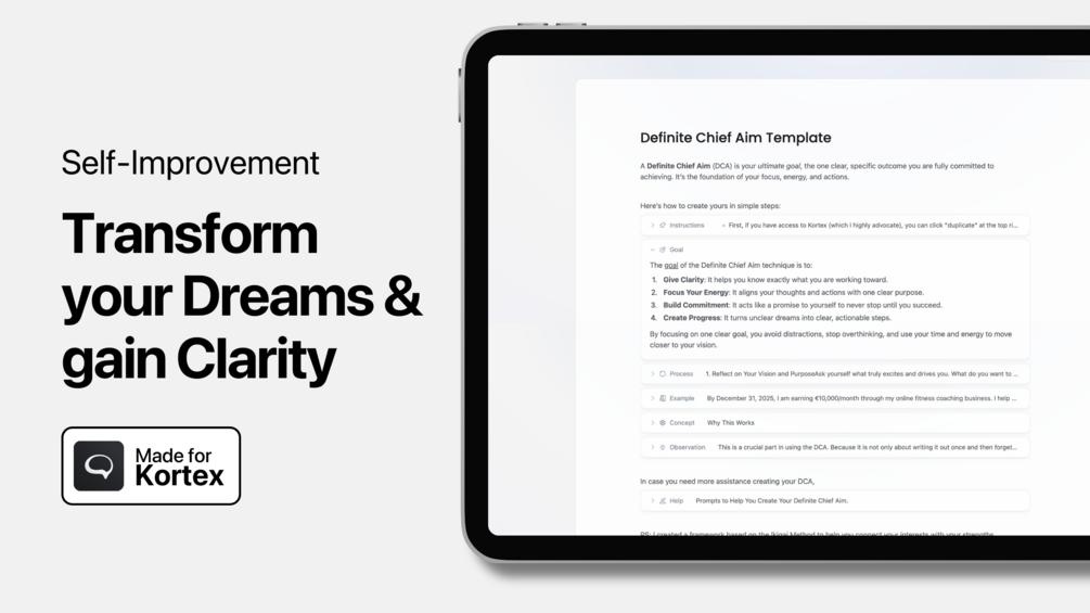 Definite Chief Aim Template - Kortex