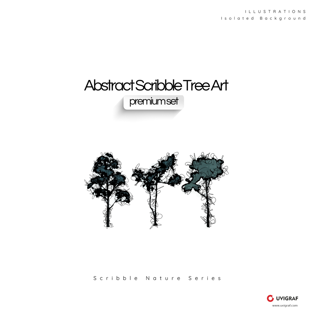 Abstract Scribble Tree Art – Modern Wall Decor & CAD Asset for ...