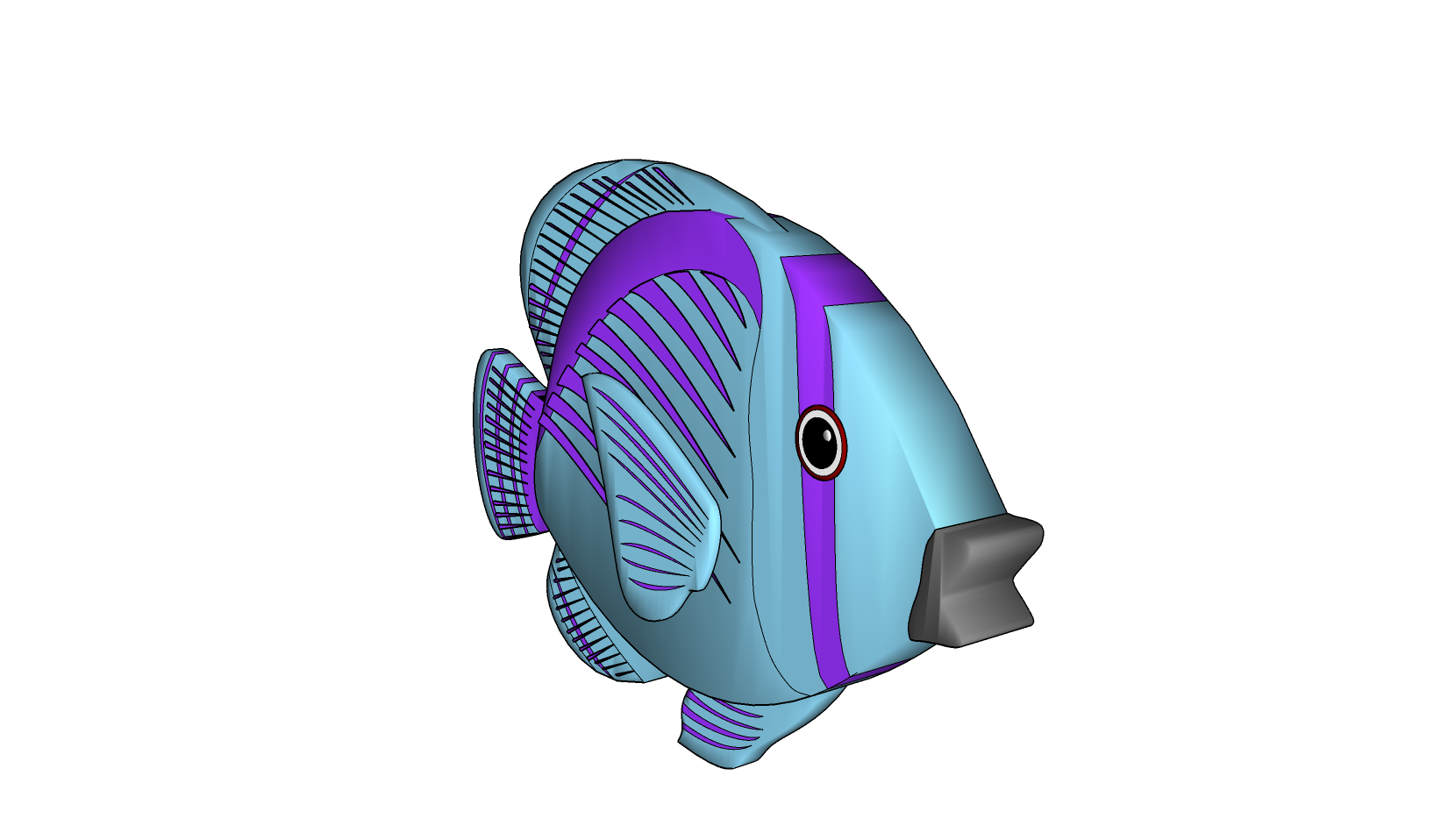 POISSONS FISH 3D MODEL ORCHID FISH OCEAN SEA