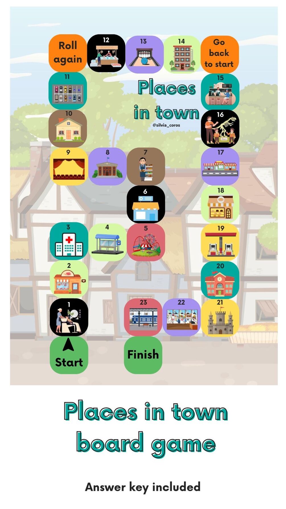 Places in town BOARD GAME