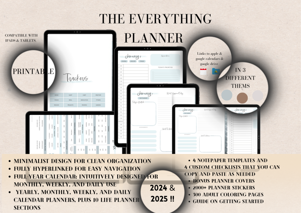 Premium Digital Planner ( Goodnotes )- The everything planner