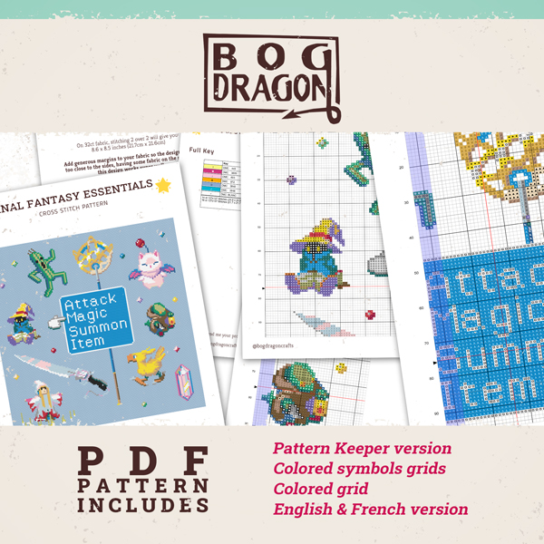 Final Fantasy cross stitch pattern - pattern keeper pdf FF7 FF8 FF9 ...