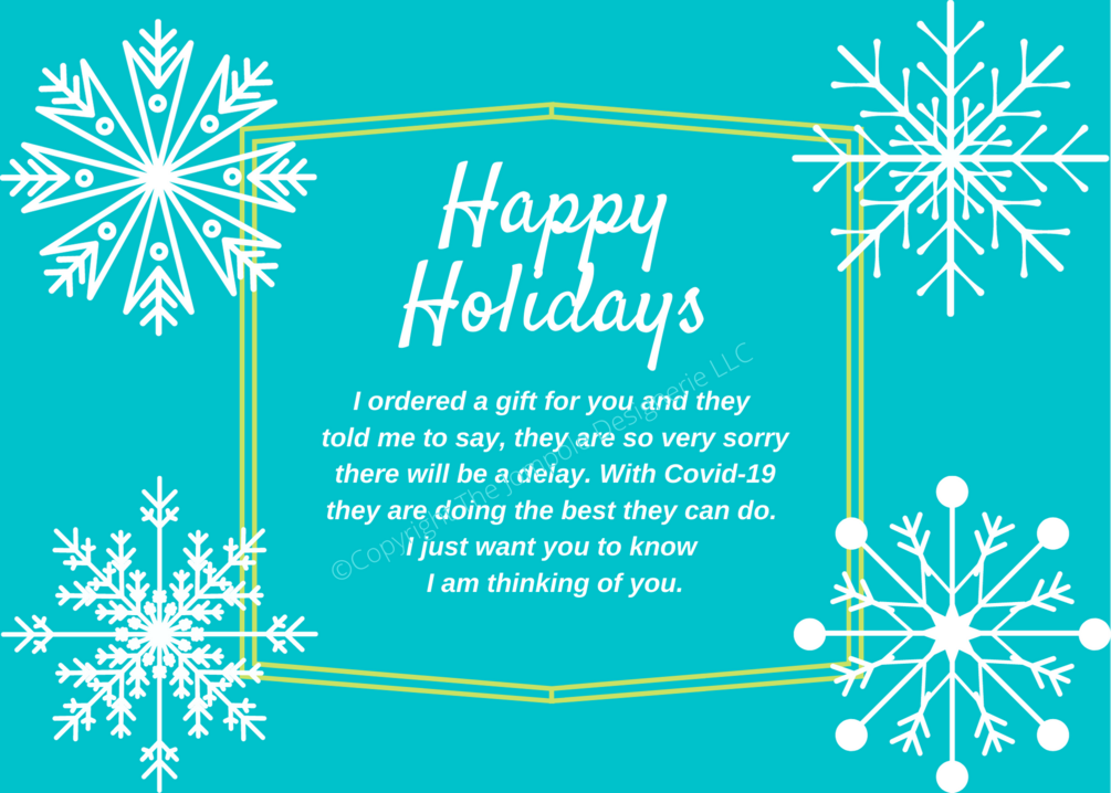 Happy Holidays! Gift Delivery Delay Card (3 Color Variations)