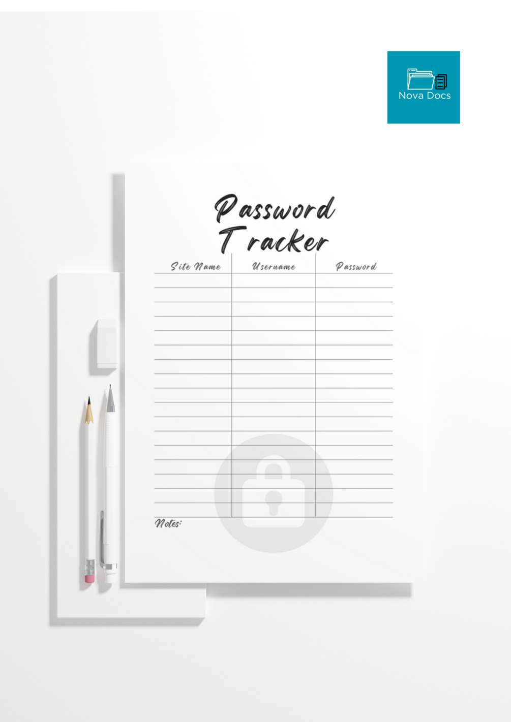 Password Tracker - PDF A4 - Printable