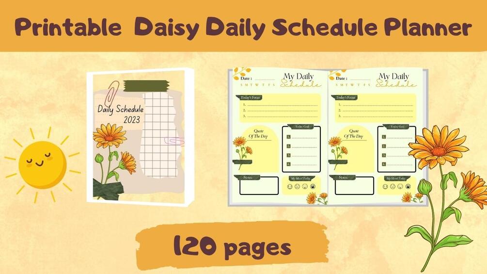 Printable Daisy Daily Schedule Planner