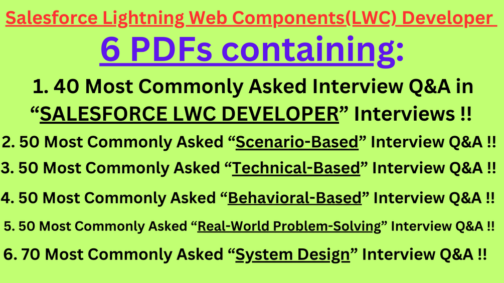 6 PDFs containing ALL Types of Most Asked Interview Q&A (Scenario-Based, Technical-Based ...