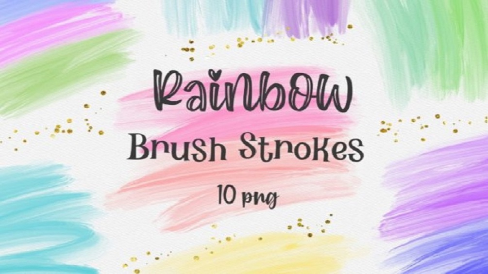 Rainbow Brush Strokes Clipart