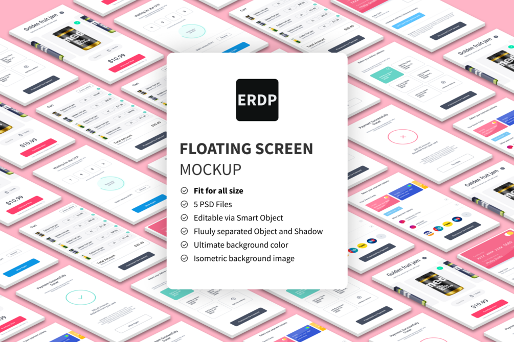 Free Download Floating Screen Mockup