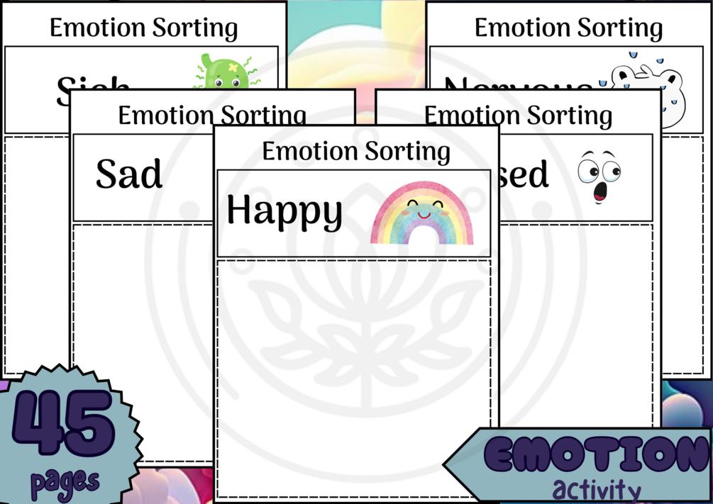 Emotion Activity with 45 pages for kids ages 4+