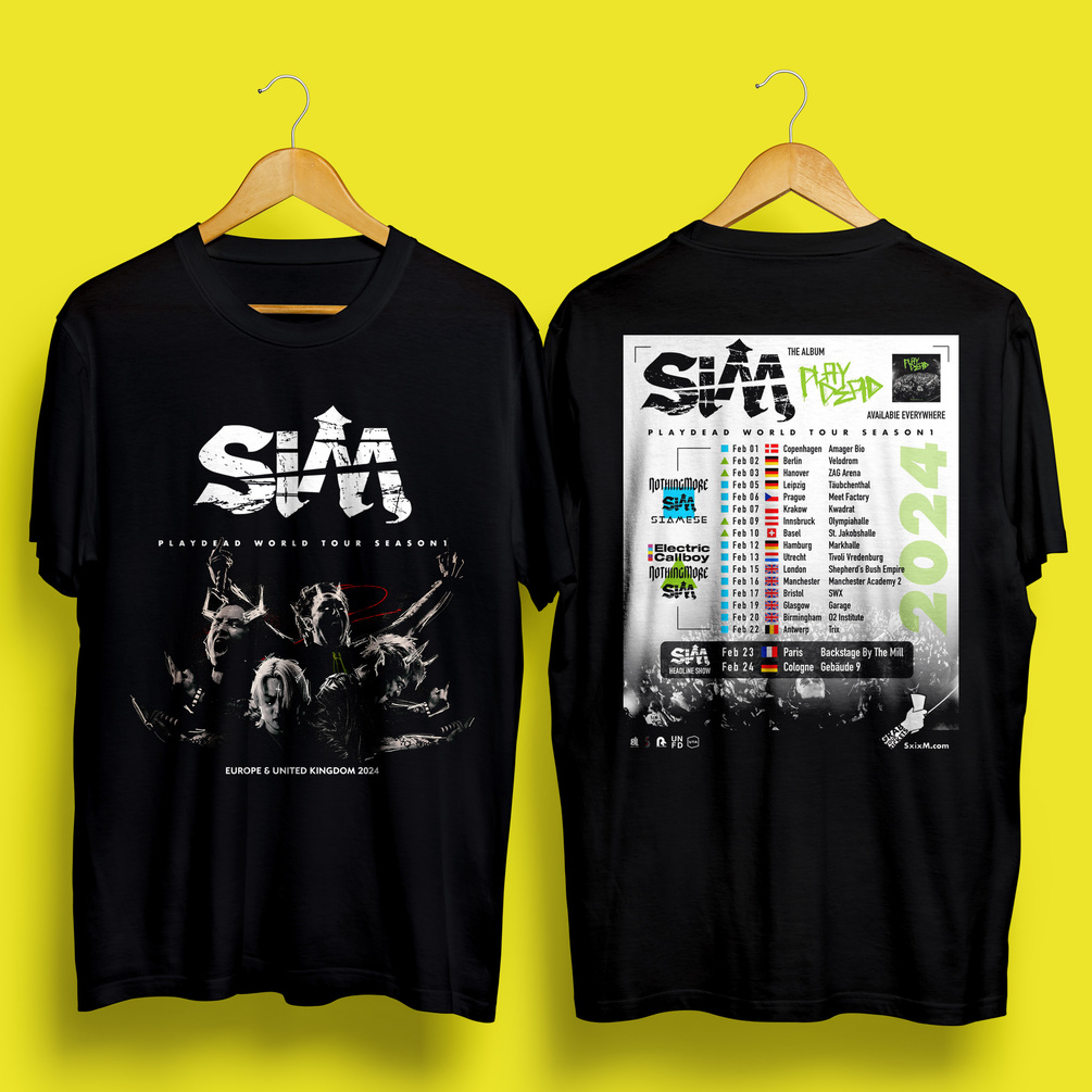 SiM PLAYDEAD SEASONS WORLD EUROPE TOUR 2024, SiM TEE SHIRT, SiM TOUR,UNISEX TEE SHIR