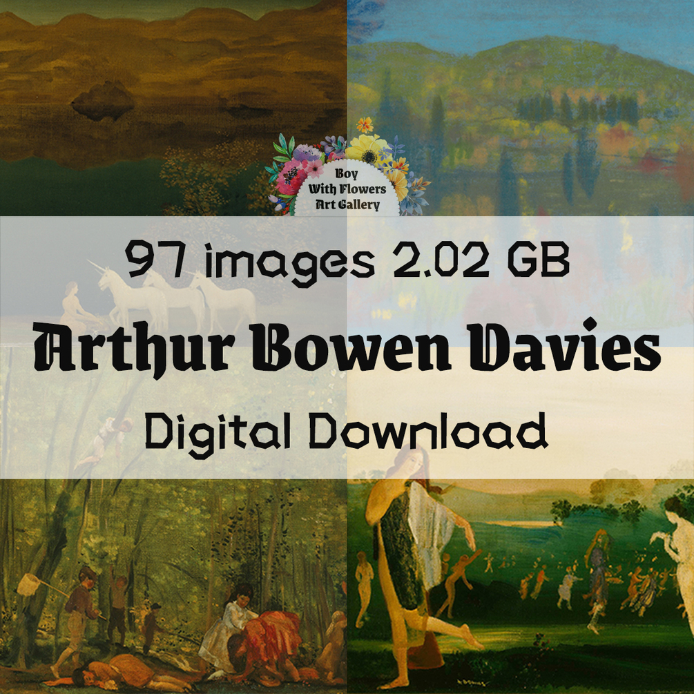 97 digital images of Arthur Bowen Davies paintings, people landscape ...