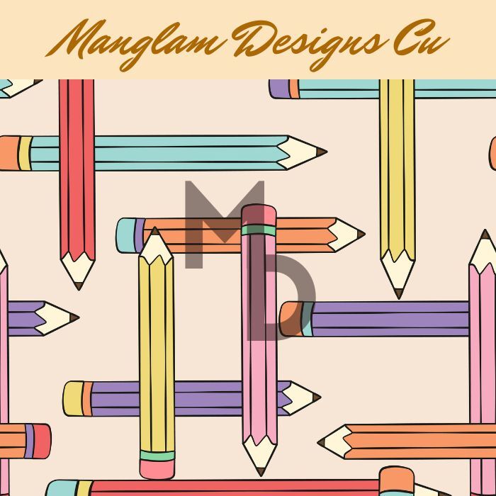 Retro back to school seamless repeat pattern, hand drawn, teacher ...