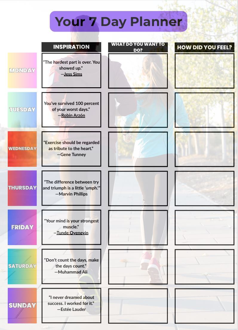 FREE 7-Day Action and Mindset Planner