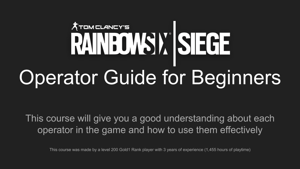 Rainbow Six Siege operator guide for beginners